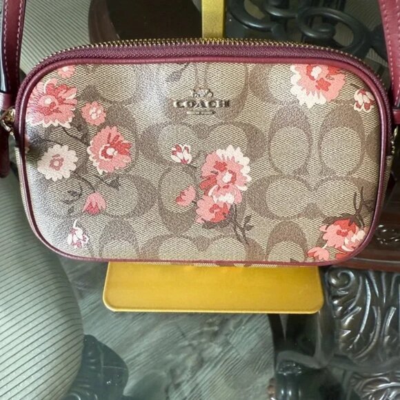 Coach | Bags | Coach Jes Canvasleather Crossbody Mini Camera Bag Brown ...